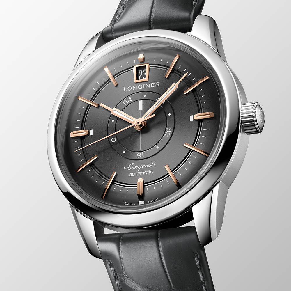 Longines Watch Conquest Heritage Central Power Reserve Anthracite 38 mm ...