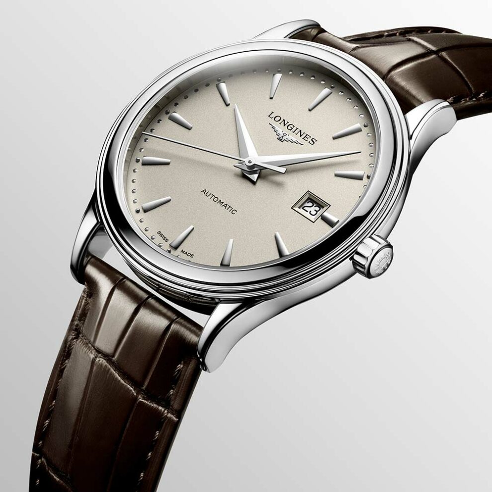 Orologio Longines Flagship Automatico Beige Pelle Marrone 40 mm L4.984 ...