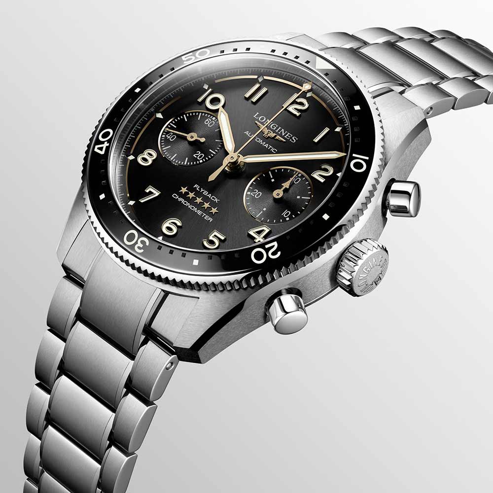 Orologio Longines Spirit Flyback Automatico Acciaio Nero 42 mm L3.821.4 ...