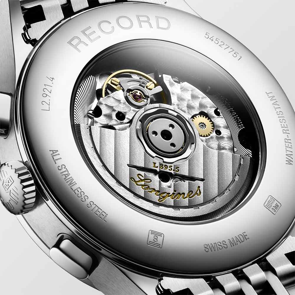 Longines Record Automatic Steel Black Chronometer Watch 40 mm L2.921.4.56.6