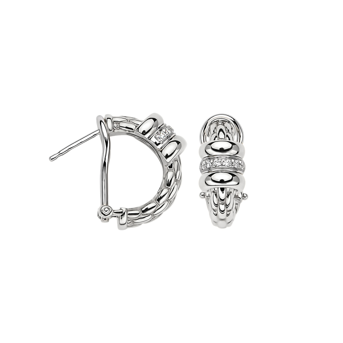 Fope Prima Collection Earrings in Yellow Gold and Diamonds of 0.18 Carats